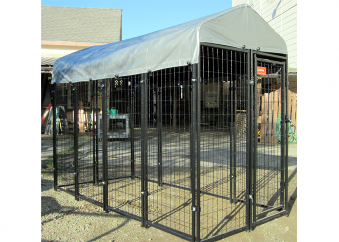 Black Powder Coated Modular Dog Kennels Welded Wire 8 X 4 X 6 Feet