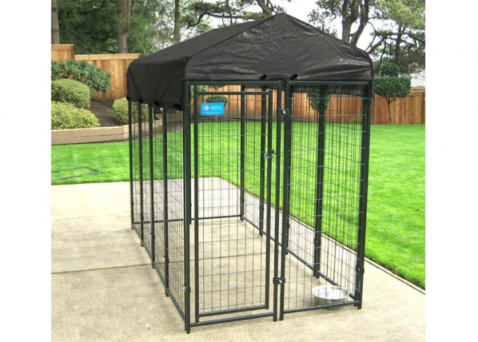 Black Modular Dog Kennels System 8 Feet Length X 4 Feet Width X 6 Feet ...