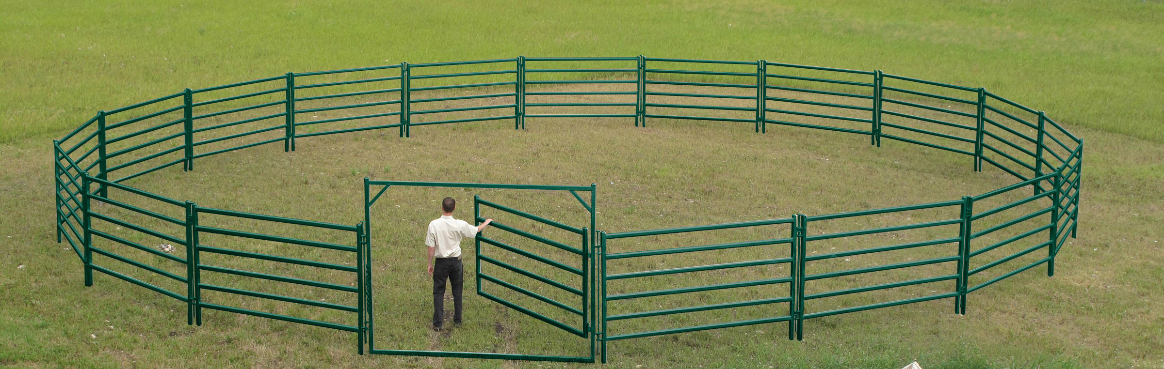 Farm Animal Corral Fence Galvanized Metal Round Rail Livestock Horse Cattle